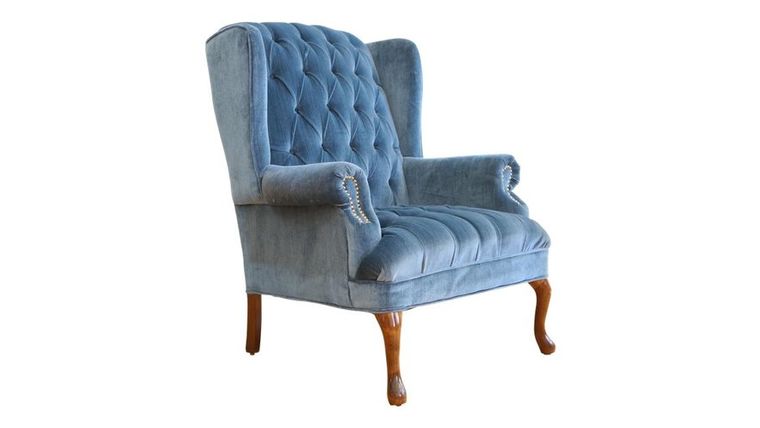 Blue wingback store